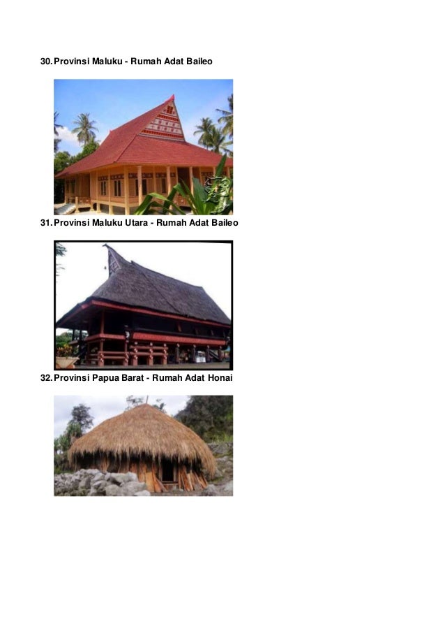 Gambar Dan Nama Rumah Adat Dari 33 Provinsi Di Indonesia