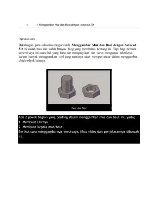 Gambar mur baut 3 d | DOCX