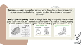 Gambar Potongan pada pembelajaran gambar teknik | PPTX