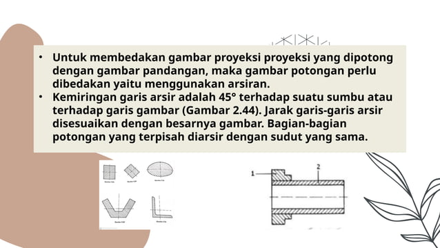 Gambar Potongan pada pembelajaran gambar teknik | PPTX
