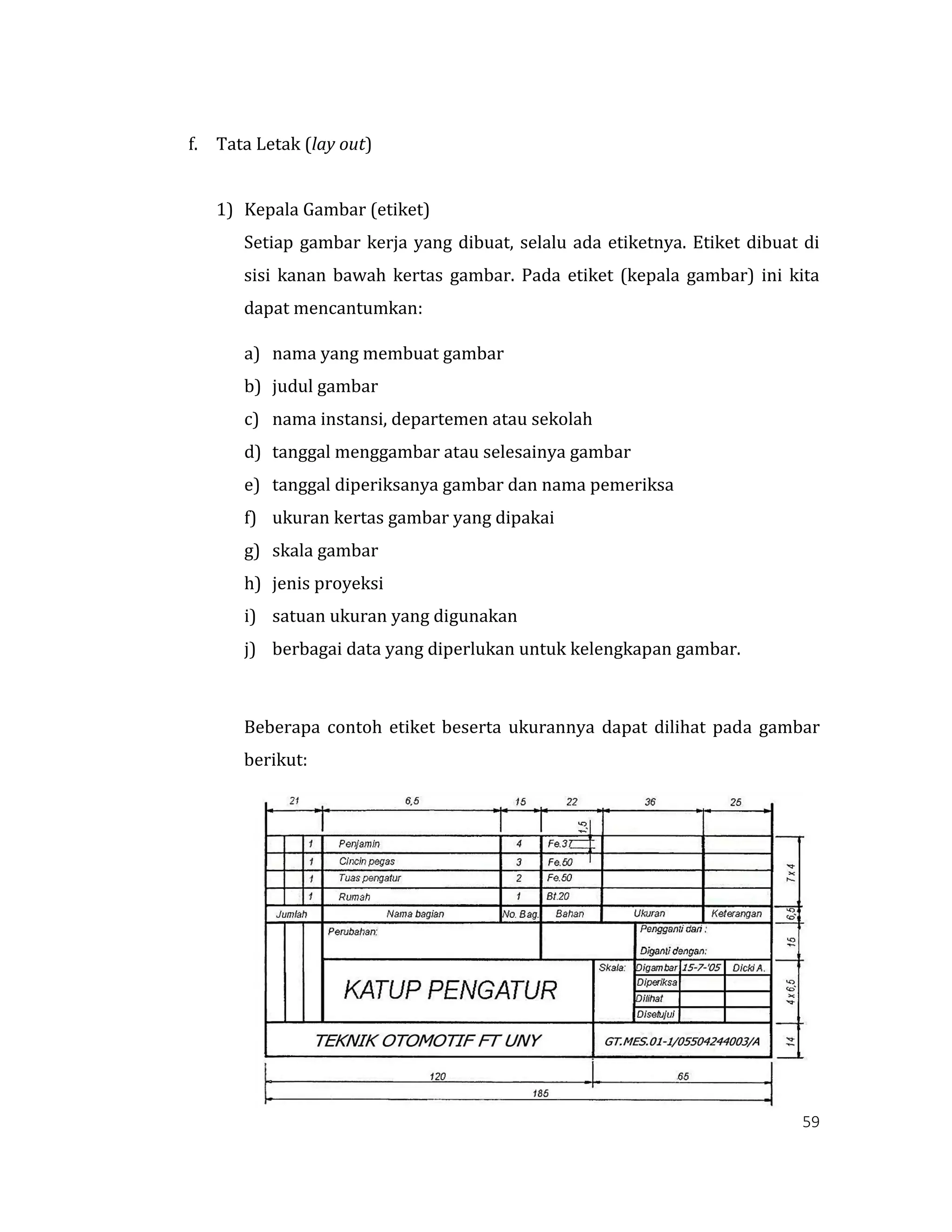 Gambar teknik standar kertas dan tata letak | PDF