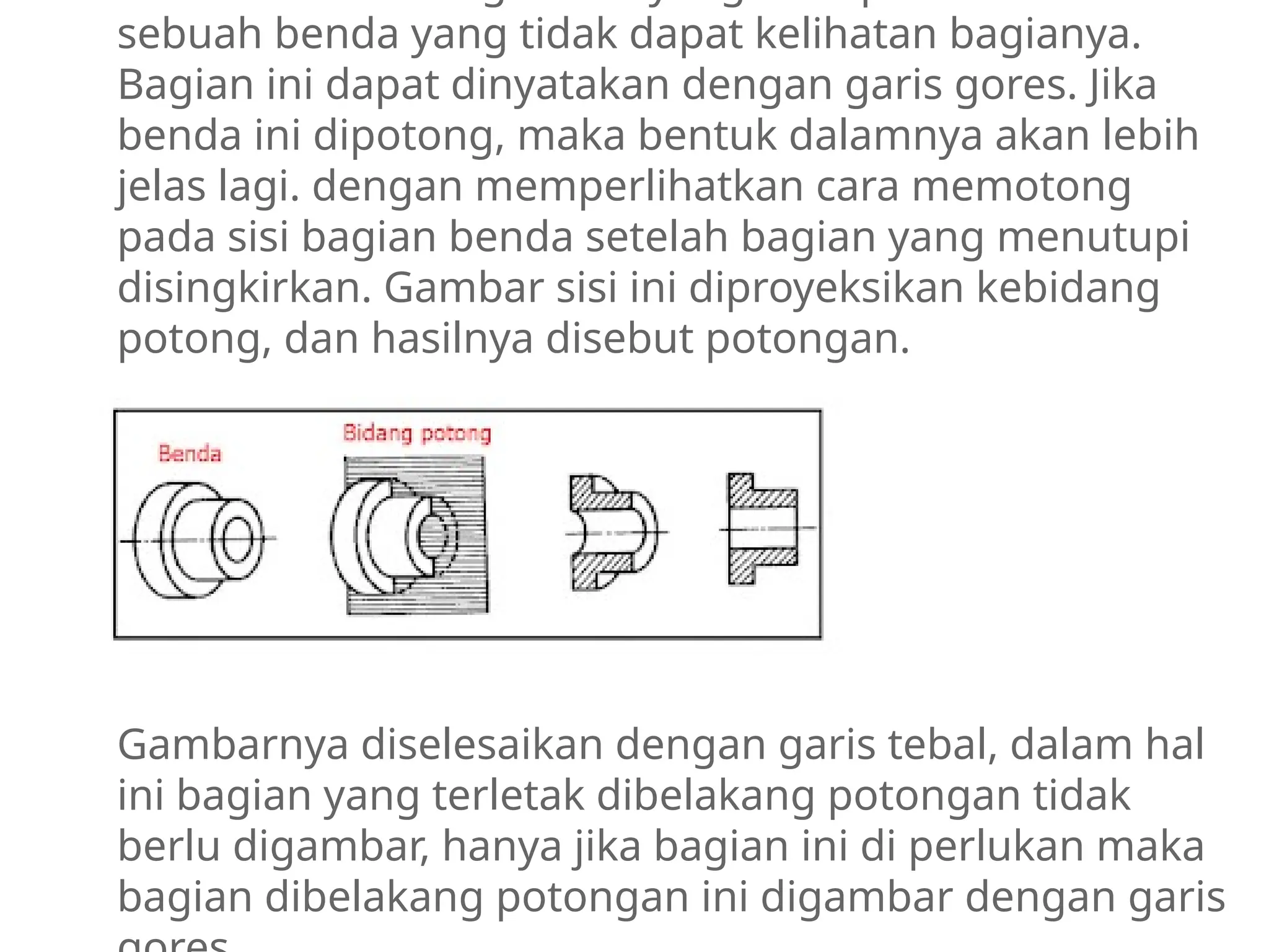 gambar teknik Pandangan potongan pada gambar.pptx