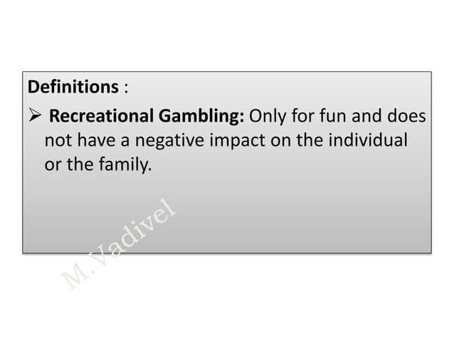Gambling and its different types of gambling | PPTX