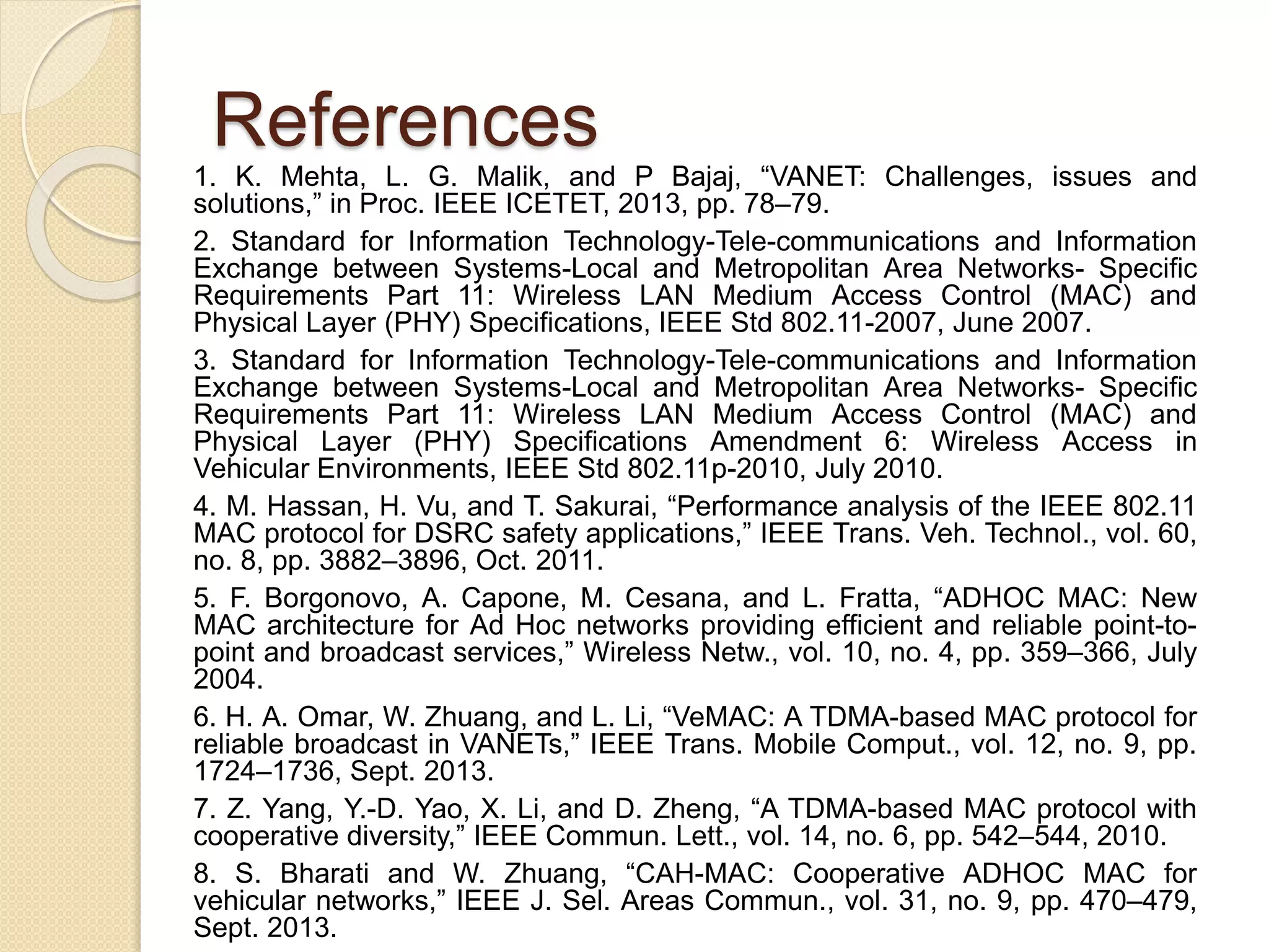 Game Based Tdma Mac Protocol For Vehicular Network Ppt