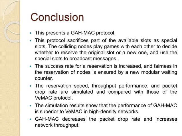 Game Based Tdma Mac Protocol For Vehicular Network Ppt