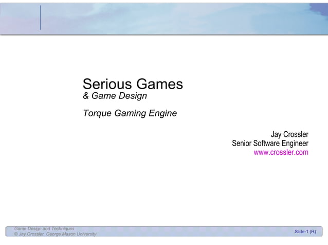 Game Design 5 - Torque Gaming Engine | PPT