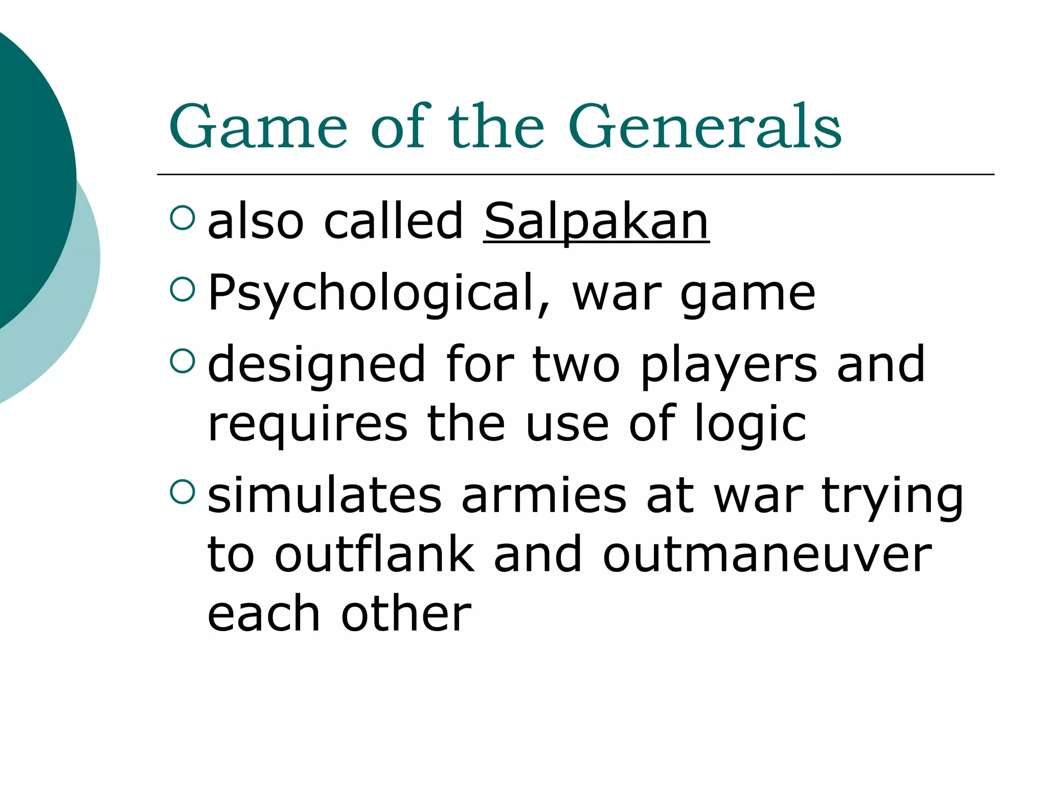 Game of the Generals | PPT