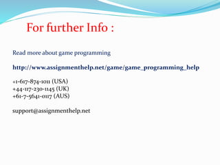 Game programming-help | PPTX