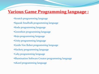 Game programming-help | PPTX