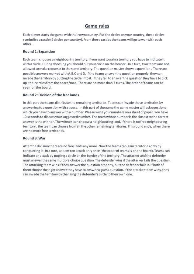 Game rules | PDF