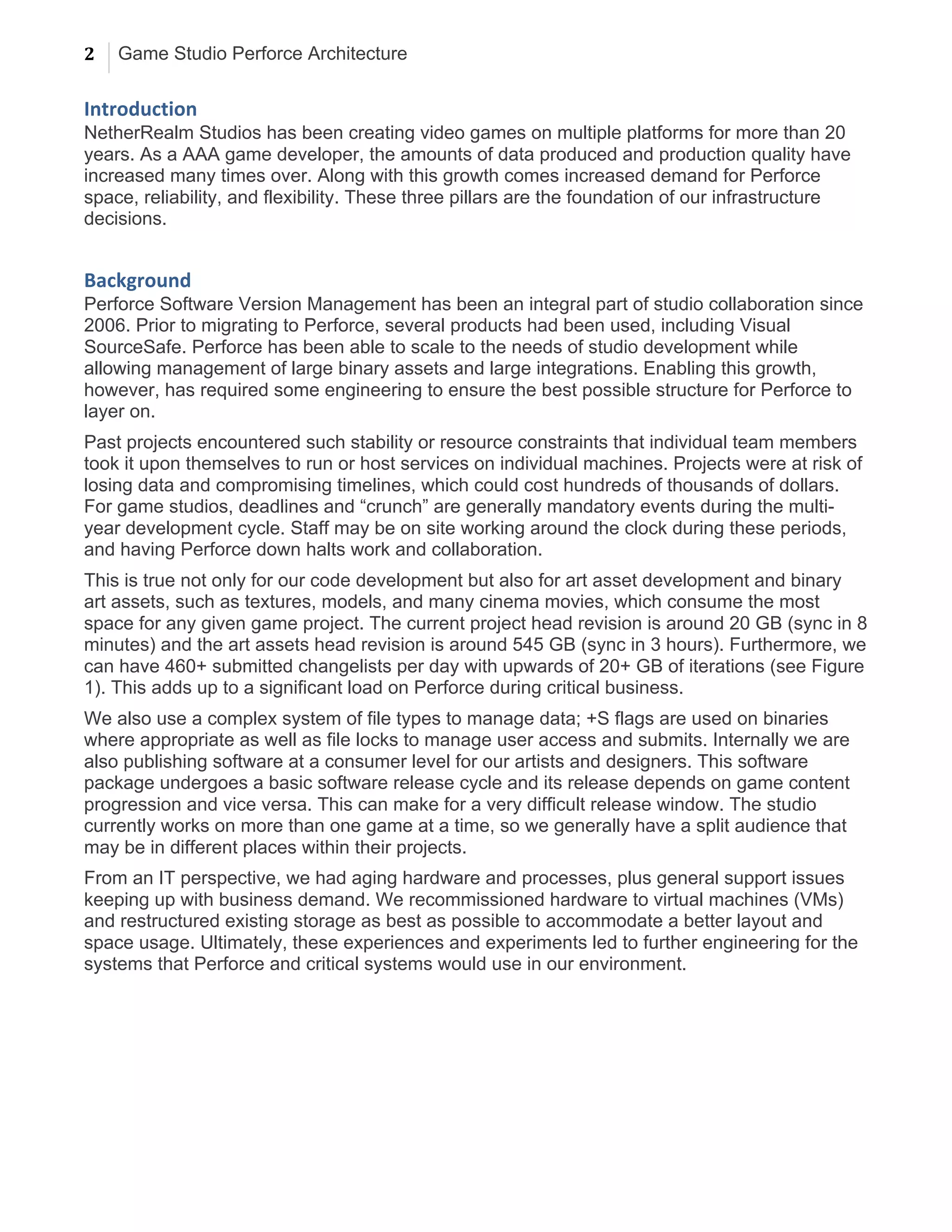 [NetherRealm Studios] Game Studio Perforce Architecture | PDF