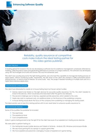 Game Testing at Indium Software - Case Study | PDF | Video Game Genres ...