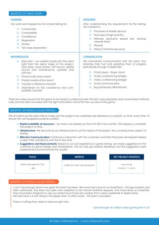 Game Testing at Indium Software - Case Study | PDF | Video Game Genres ...