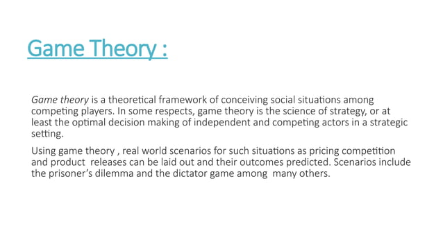 game-theory lecture slides - definition, classification | PPTX | Strategy Video Games | Video ...