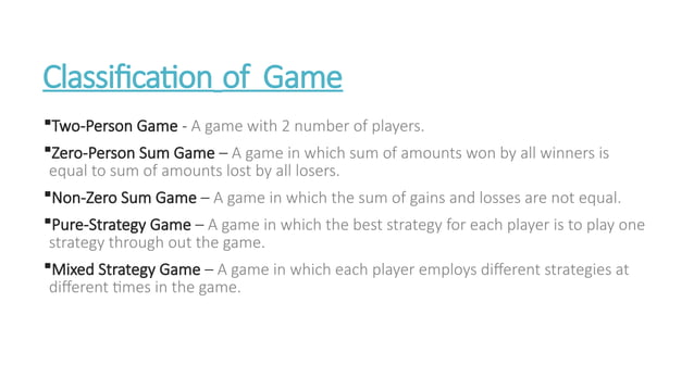 game-theory lecture slides - definition, classification | PPTX | Strategy Video Games | Video ...