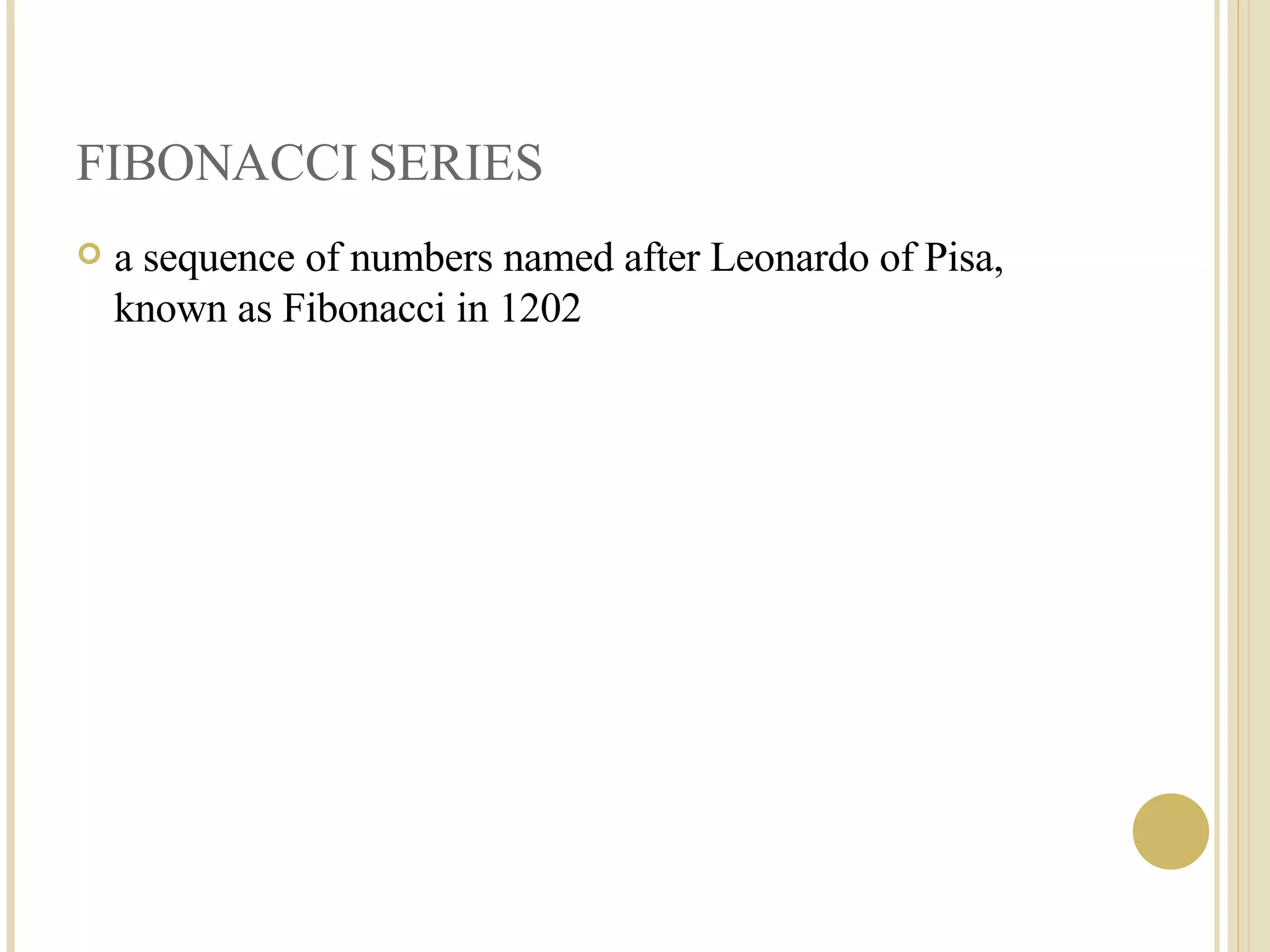 Game theory & Fibonacci series | PPT