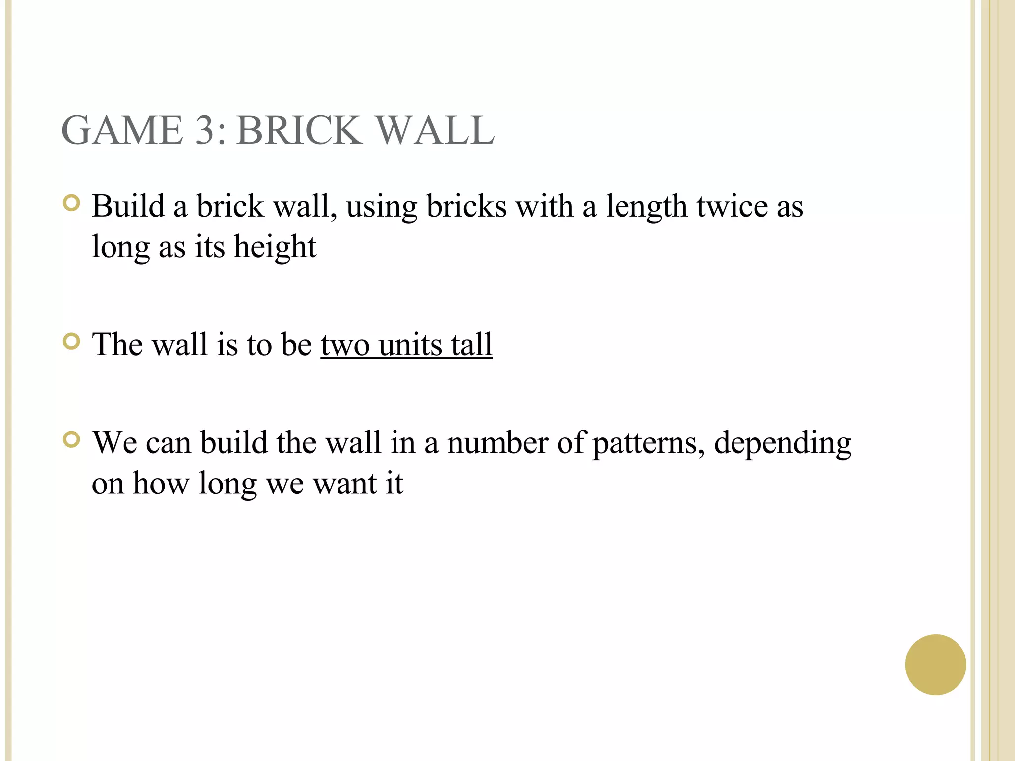 Game theory & Fibonacci series | PPT