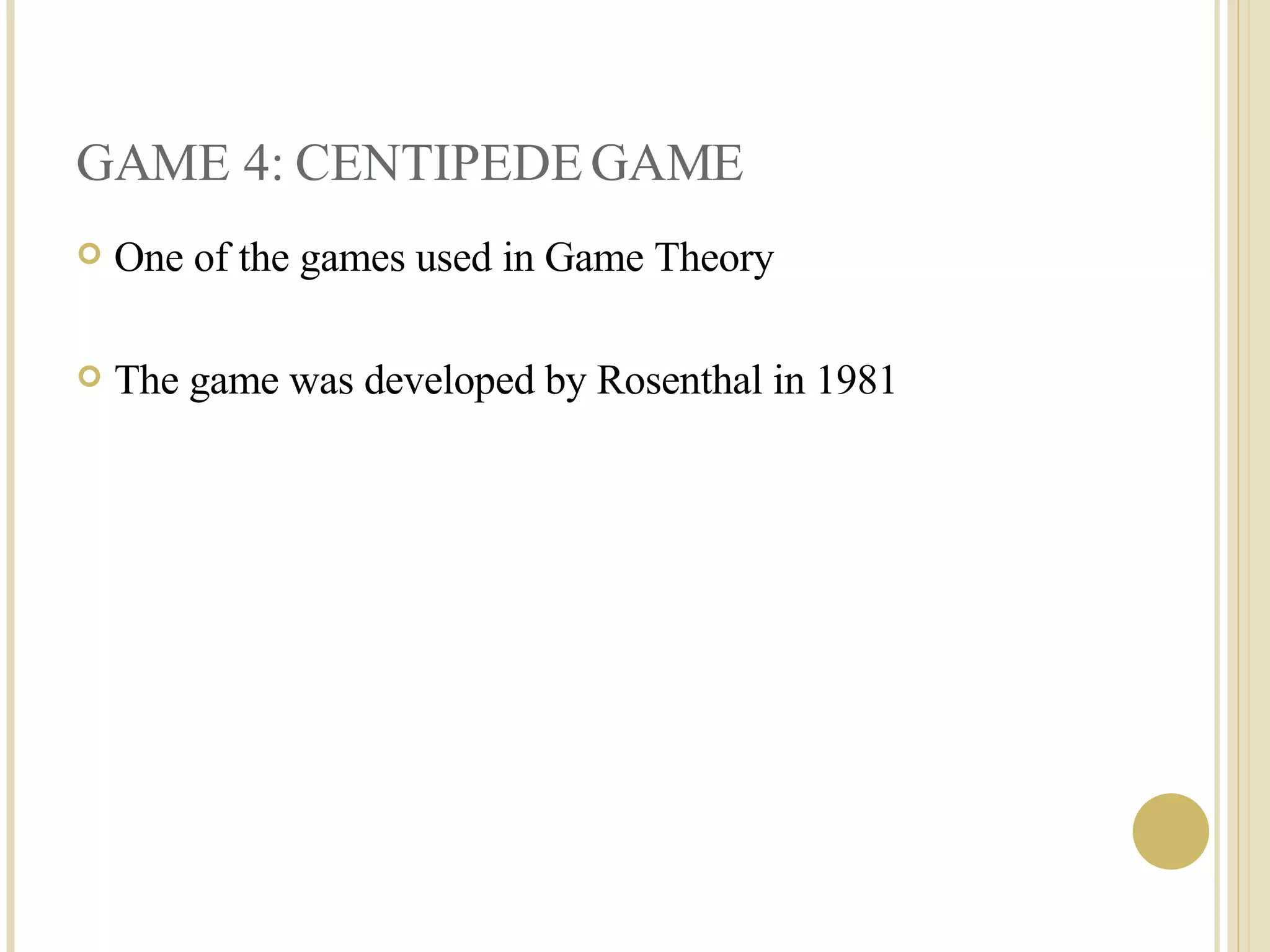 Game theory & Fibonacci series | PPT