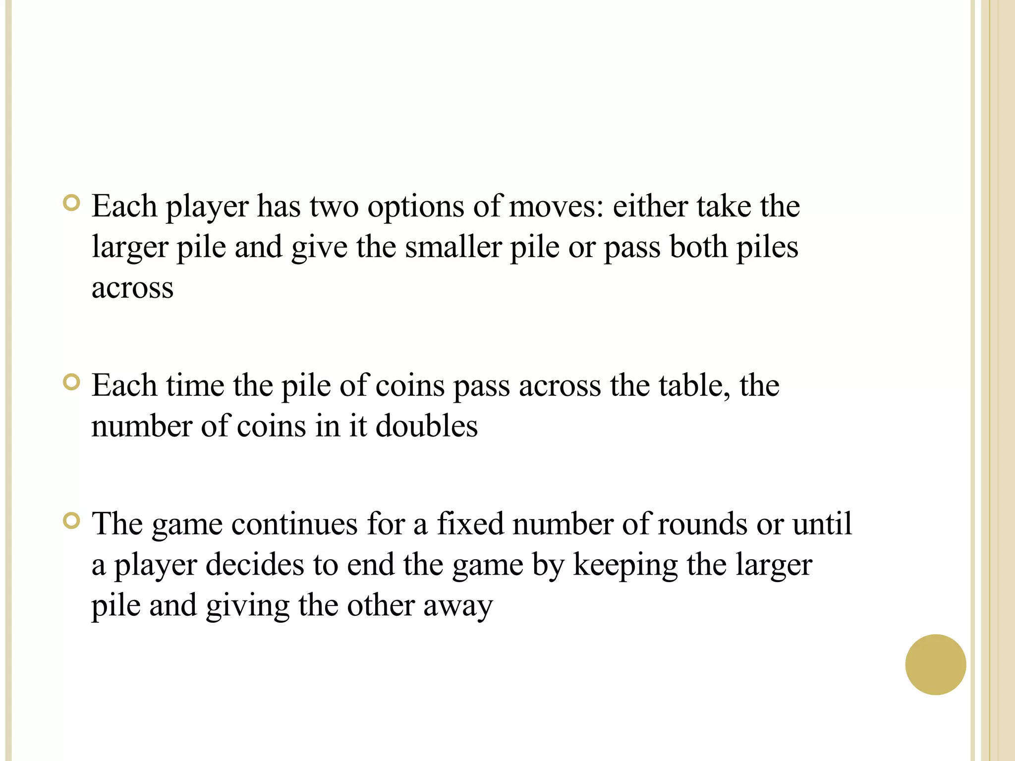 Game theory & Fibonacci series | PPT