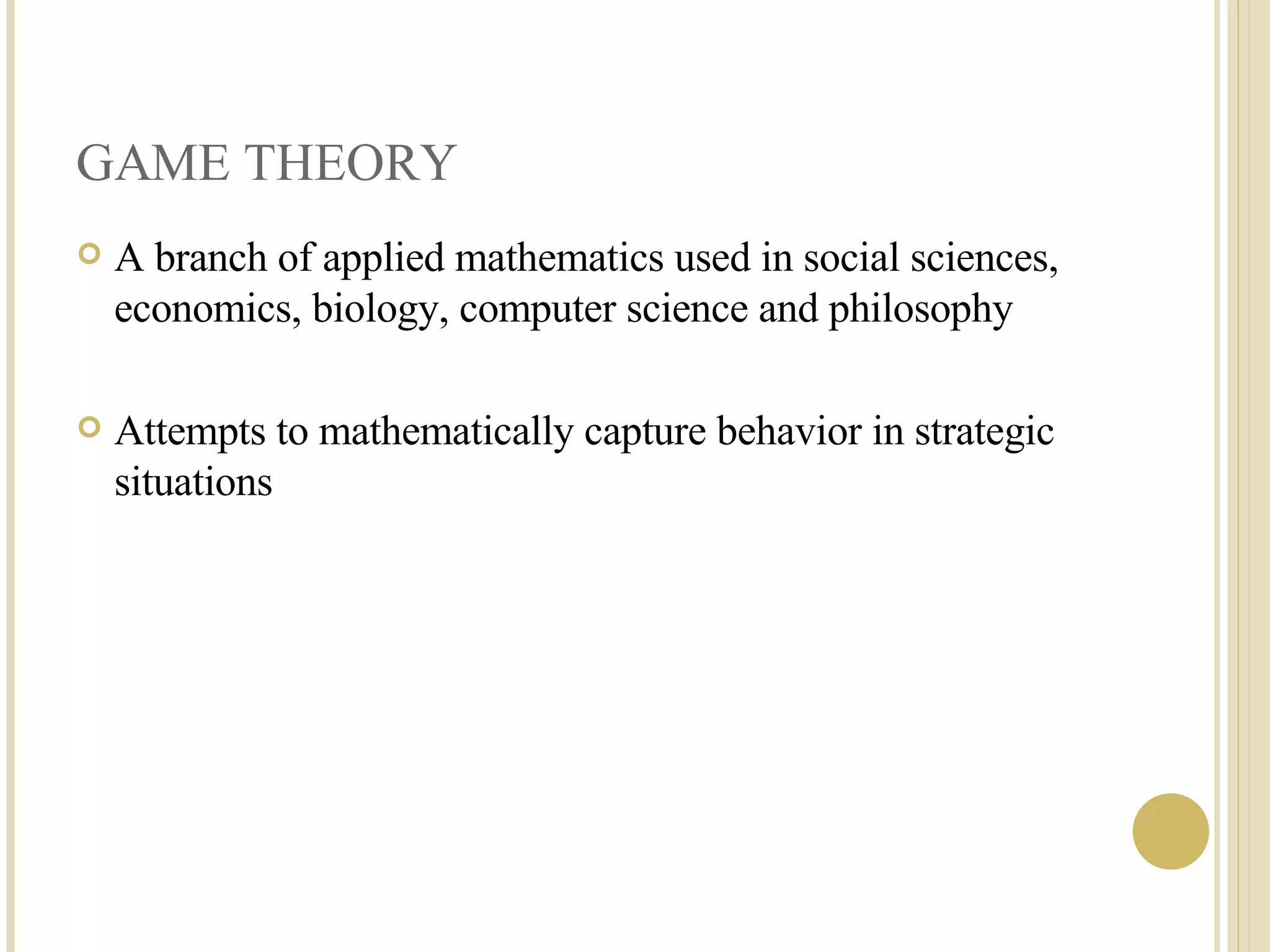 Game theory & Fibonacci series | PPT