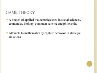 Game theory & Fibonacci series | PPT