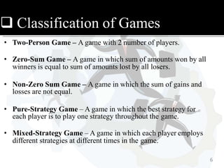 Game theory (Operation Research) | PPTX