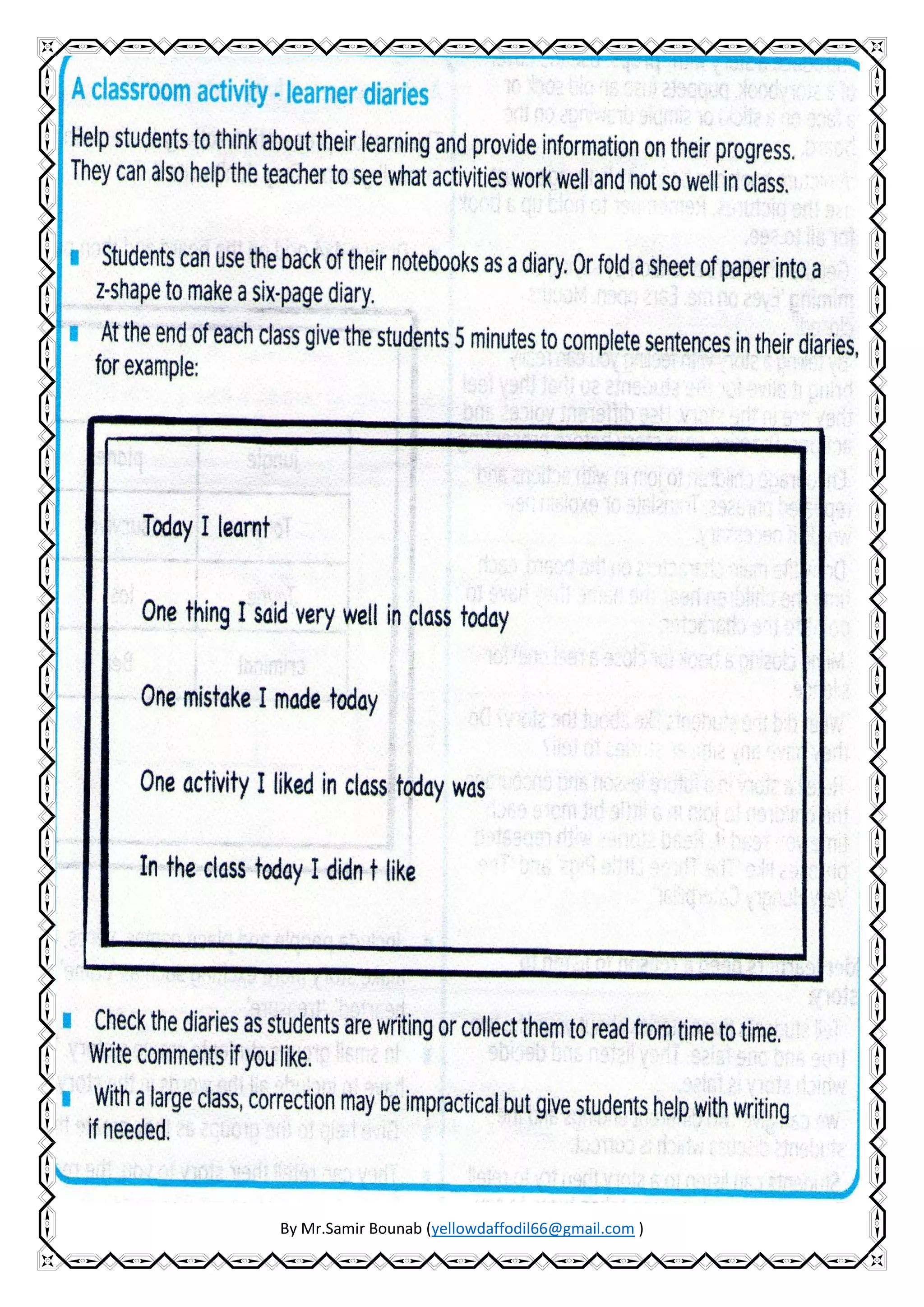 Game 1= learner diary | PDF