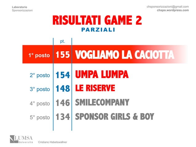 GAME 2 - Risultati | PDF
