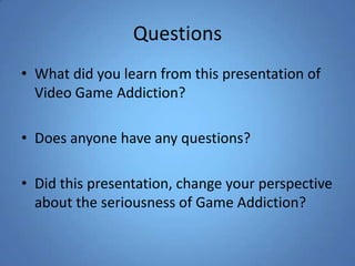 Game addiction | PPTX