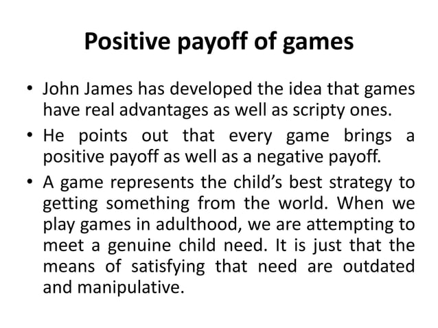 Game analysis - Transactional Analysis | PPTX