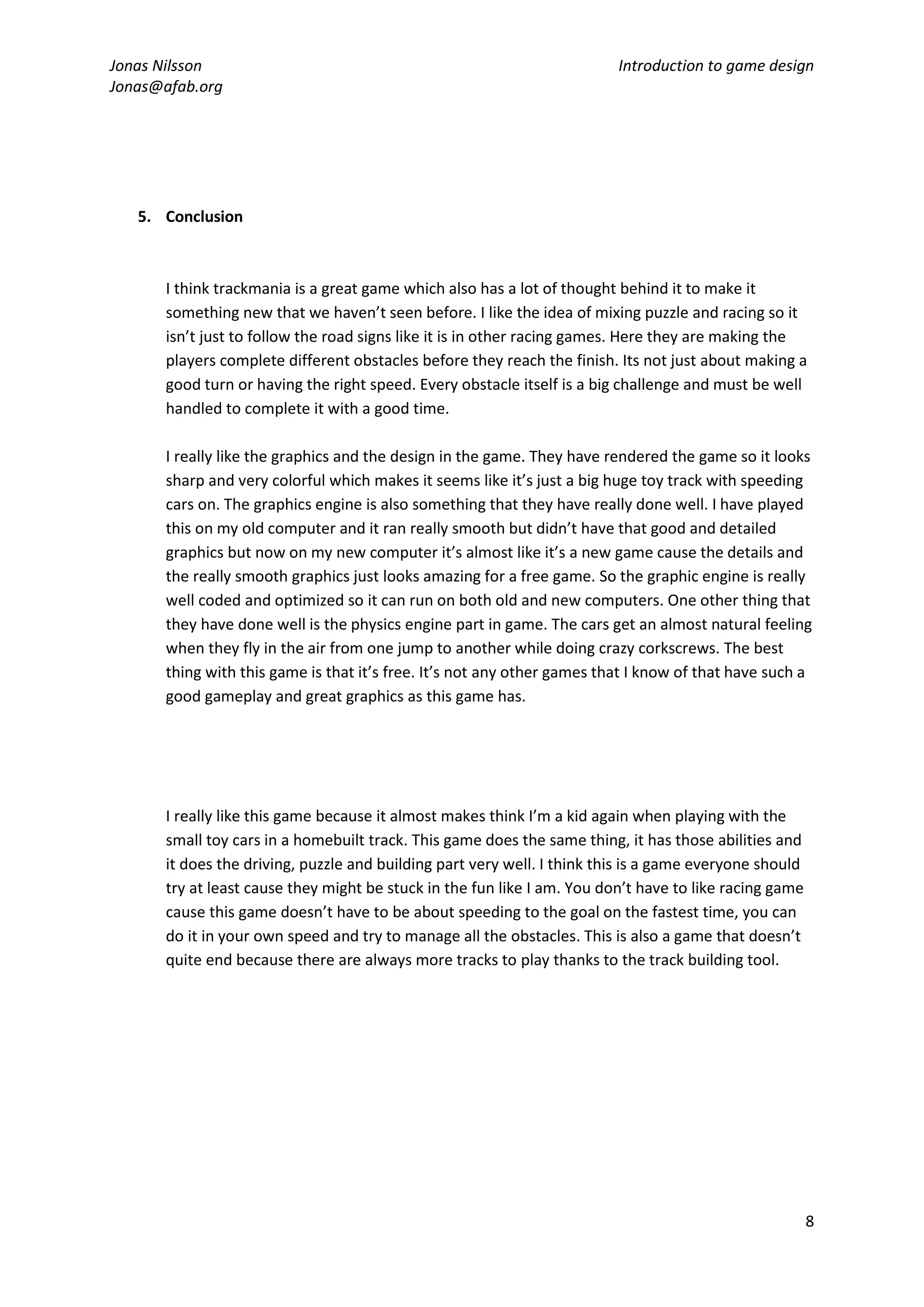 Game Analysis Jonas Nilsson | PDF