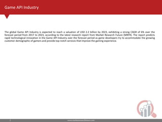 Game api market 3 | PPT