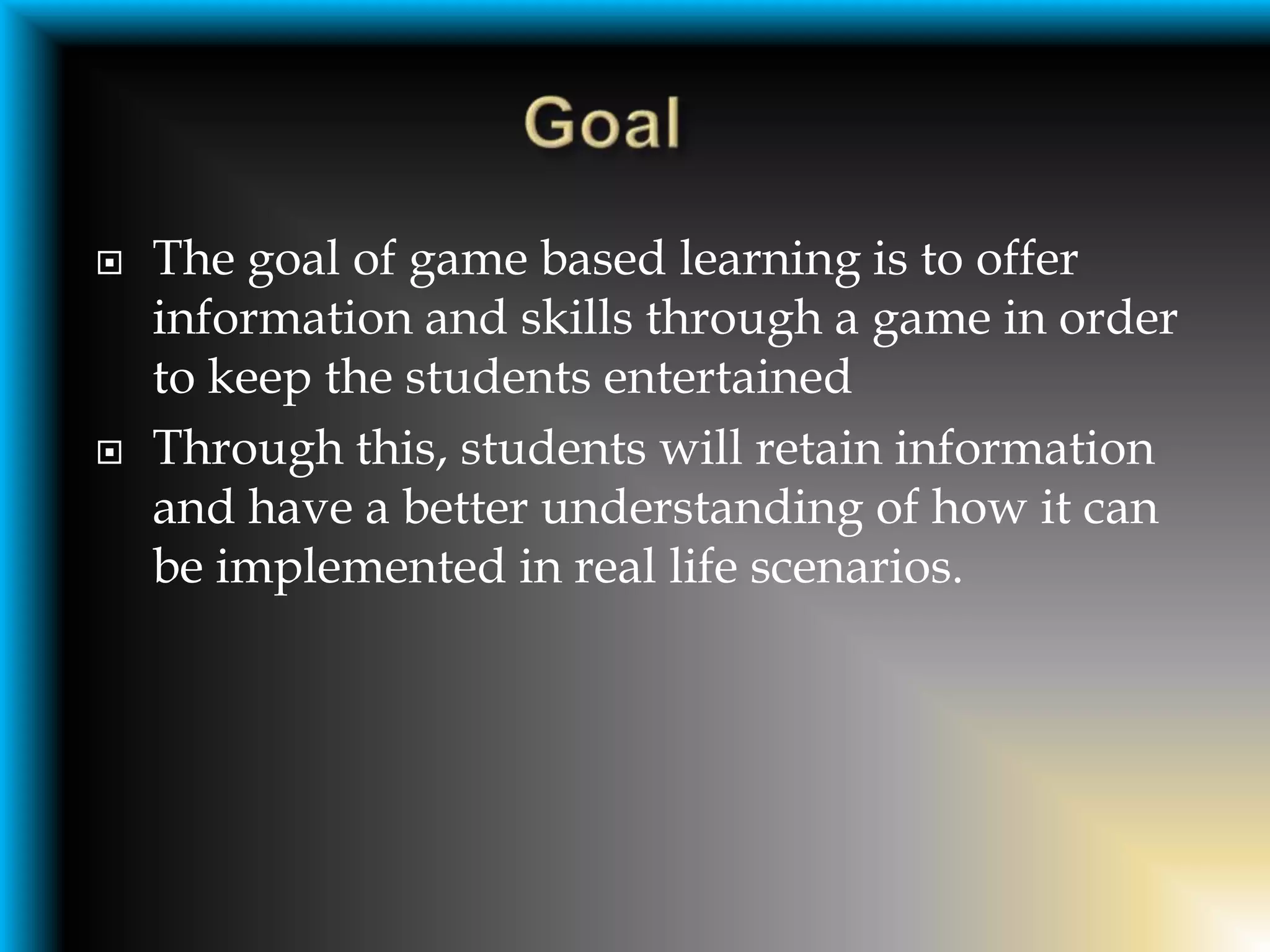 Game based learning | PPT