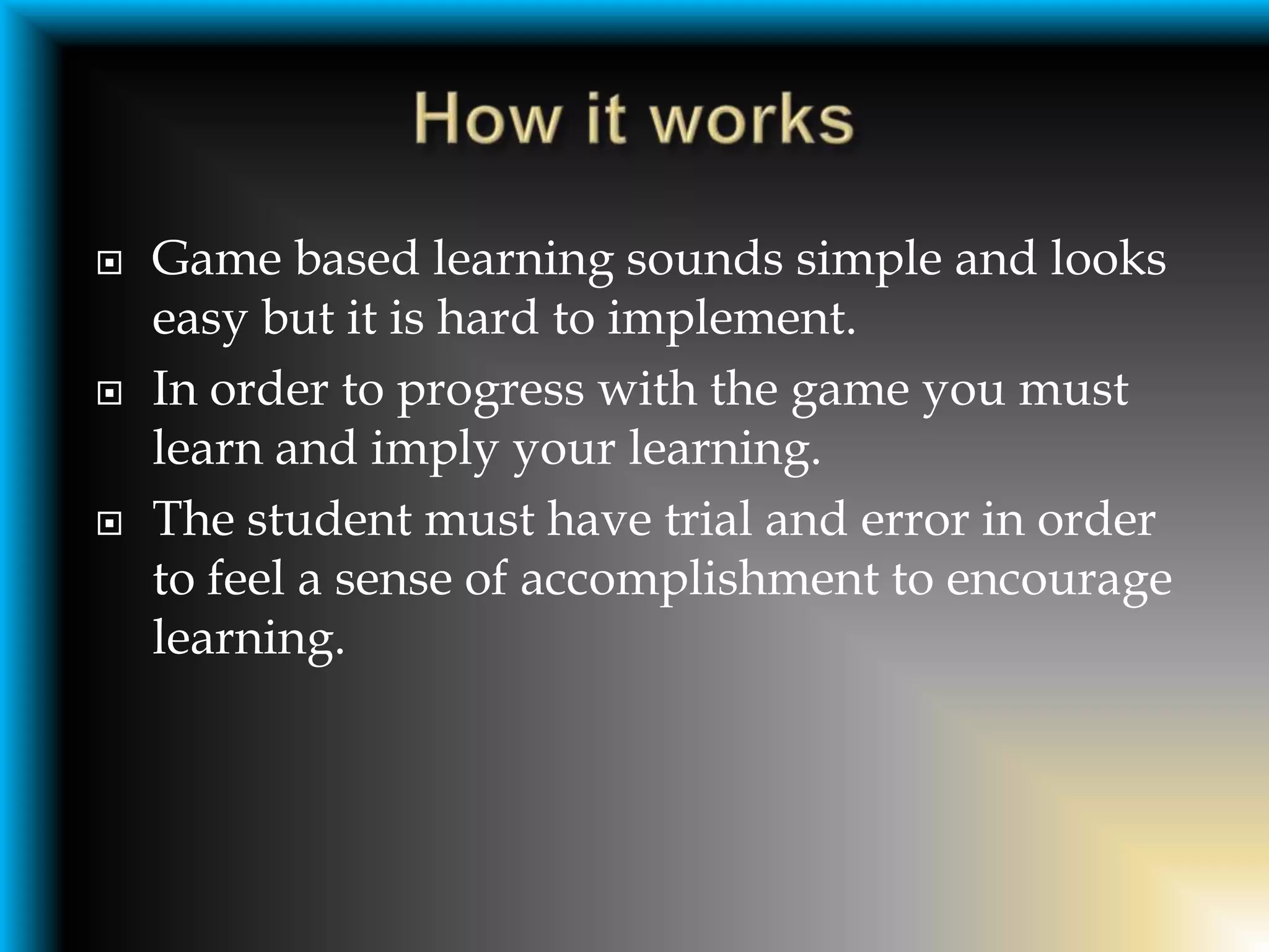 Game based learning | PPT