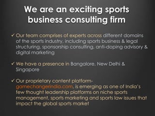 Gamechanger Sports Ventures Corporate Profile | PPTX