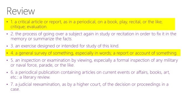 Game Critique and Game Reviews