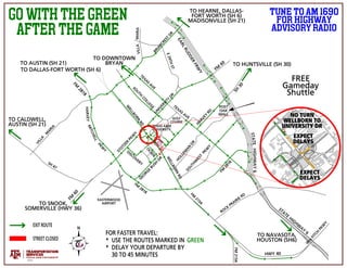 Game Day Parking & Traffic Routes | PDF | College Football | College Sports
