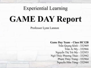 Game day report | PPT