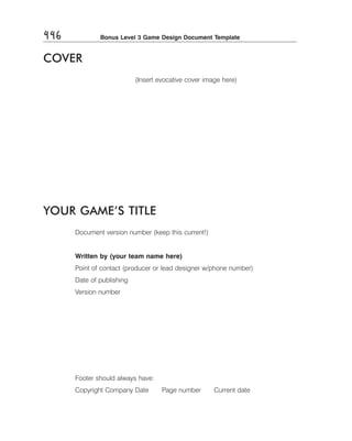 Game design doc template | PDF