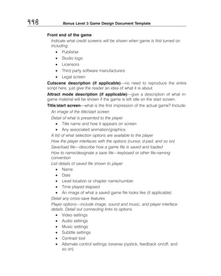 Game design doc template | PDF