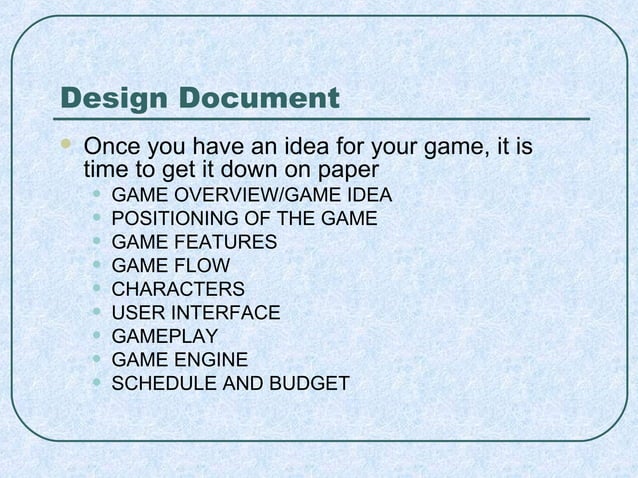Game design for beginners | PPT