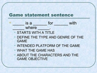 Game design for beginners | PPT