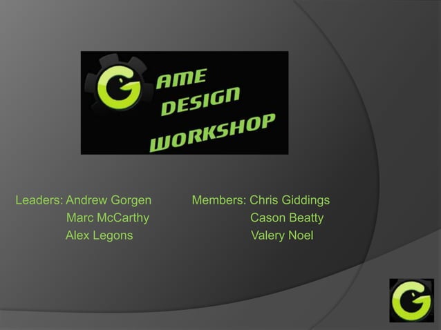 Game design workshop | PPT
