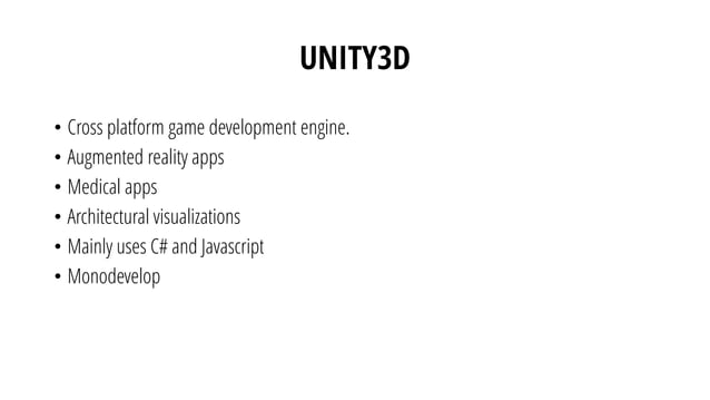 Game Development Workshop With Unity3d Ppt
