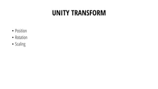 Game Development workshop with Unity3D. | PDF