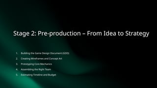 Game Development Stages: From Concept to Launch | PPTX