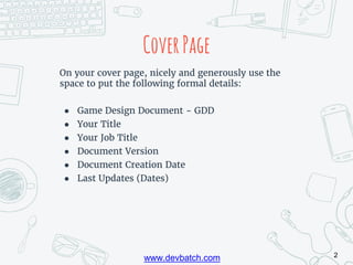 Game Design Document - Step by Step Guide | PPTX