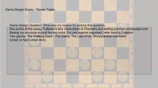 Game development essay presentation | PPT