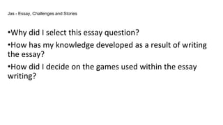Game development essay presentation | PPT