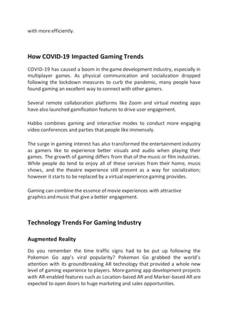 Game development trends of 2021 | PDF